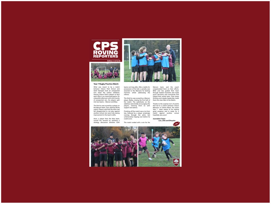 CPS Roving Reporters - Edition 1 - News - TKAT Cleeve Park School